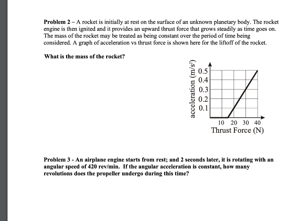 Solved Problem 2 - A rocket is initially at rest on the | Chegg.com
