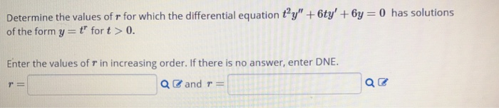 Solved Determine the values of r for which the differential | Chegg.com