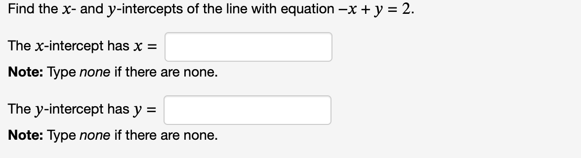 Solved Find the x - ﻿and y-intercepts of the line with | Chegg.com