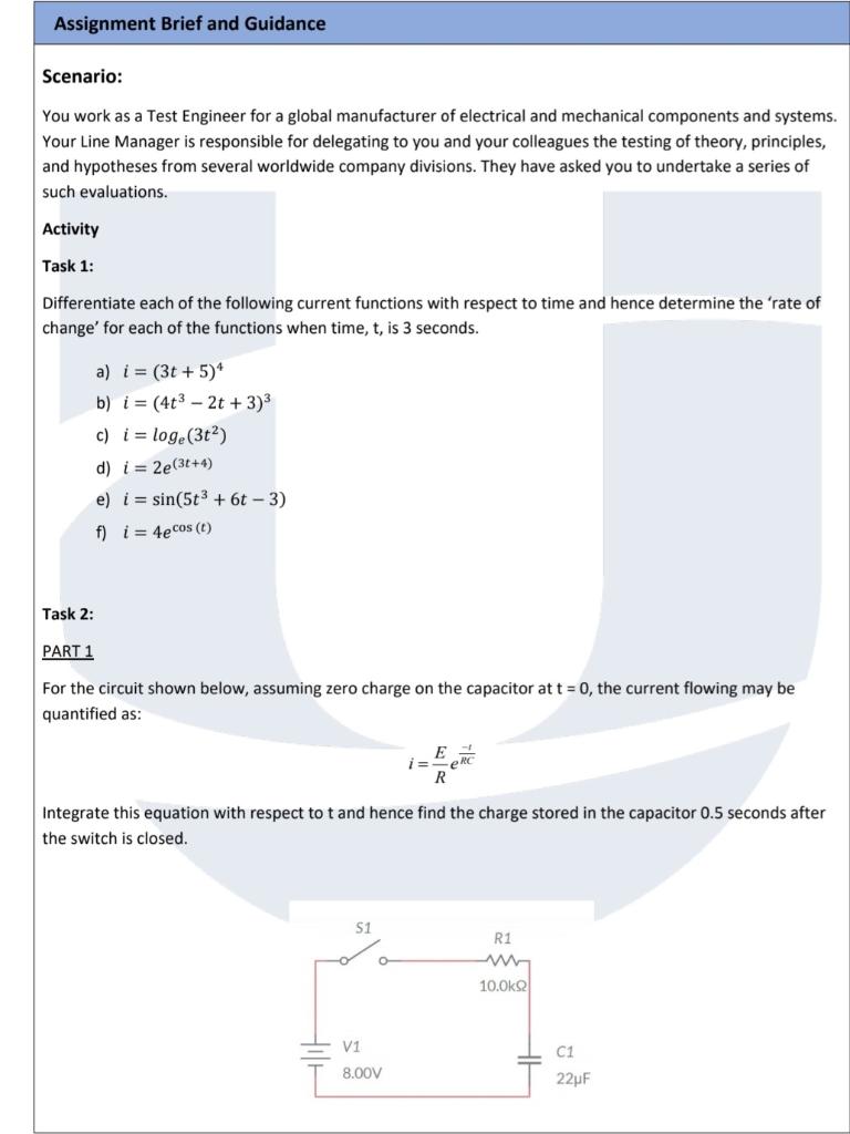 Solved Assignment Brief and Guidance Scenario: You work as a | Chegg.com