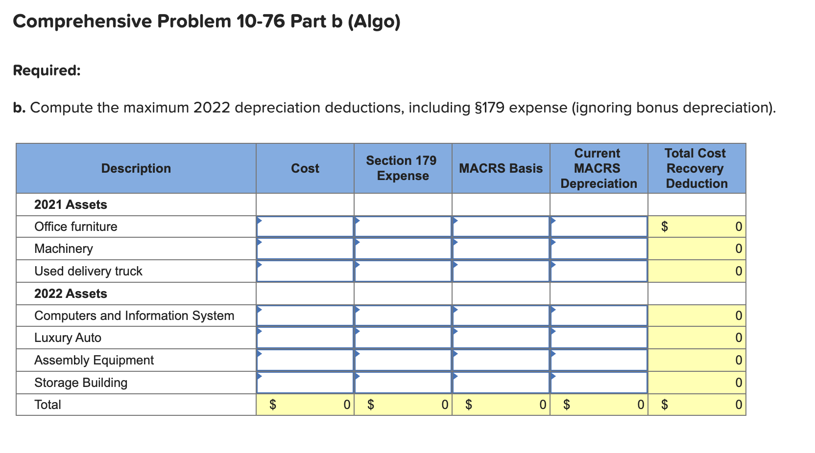 Solved Required information Comprehensive Problem 10-76 (LO | Chegg.com Solved Required information Comprehensive Problem 10-76 (LO | Chegg.com