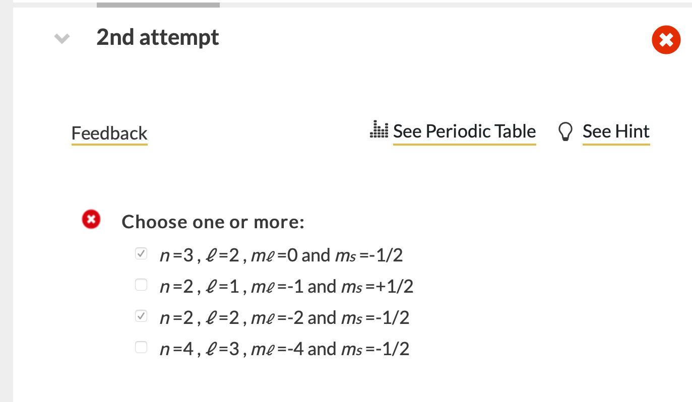 Solved 2nd attempt . See Periodic Table D See Hint The | Chegg.com
