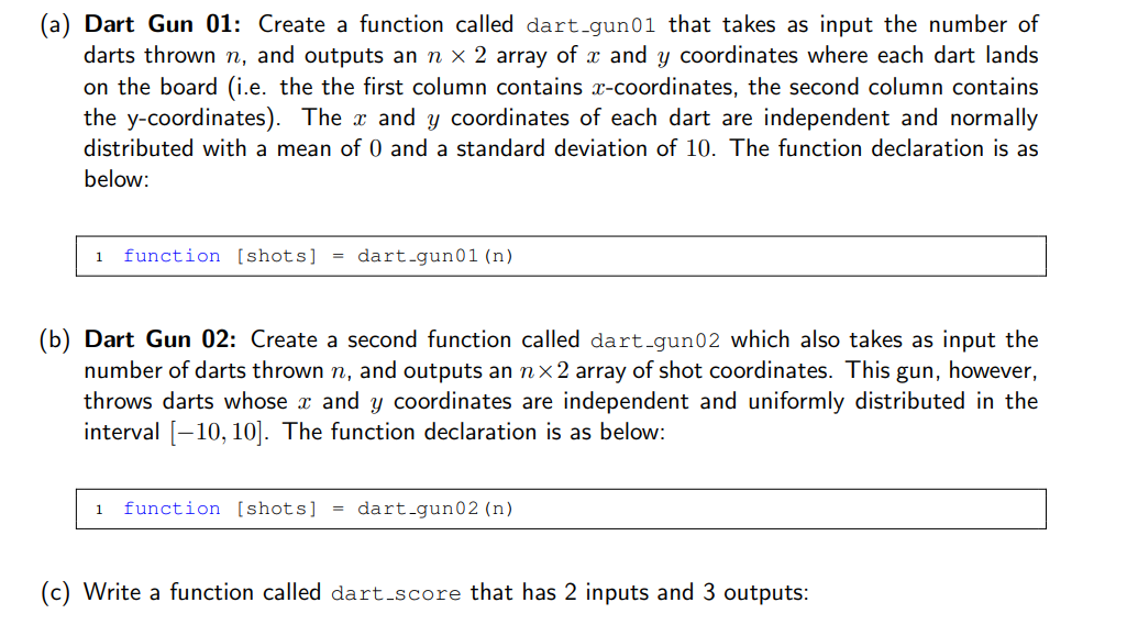 Solved 4. Imagine you have a simple dart board (20 x 20 | Chegg.com