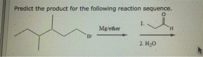 Solved Predict the product for the following reaction | Chegg.com