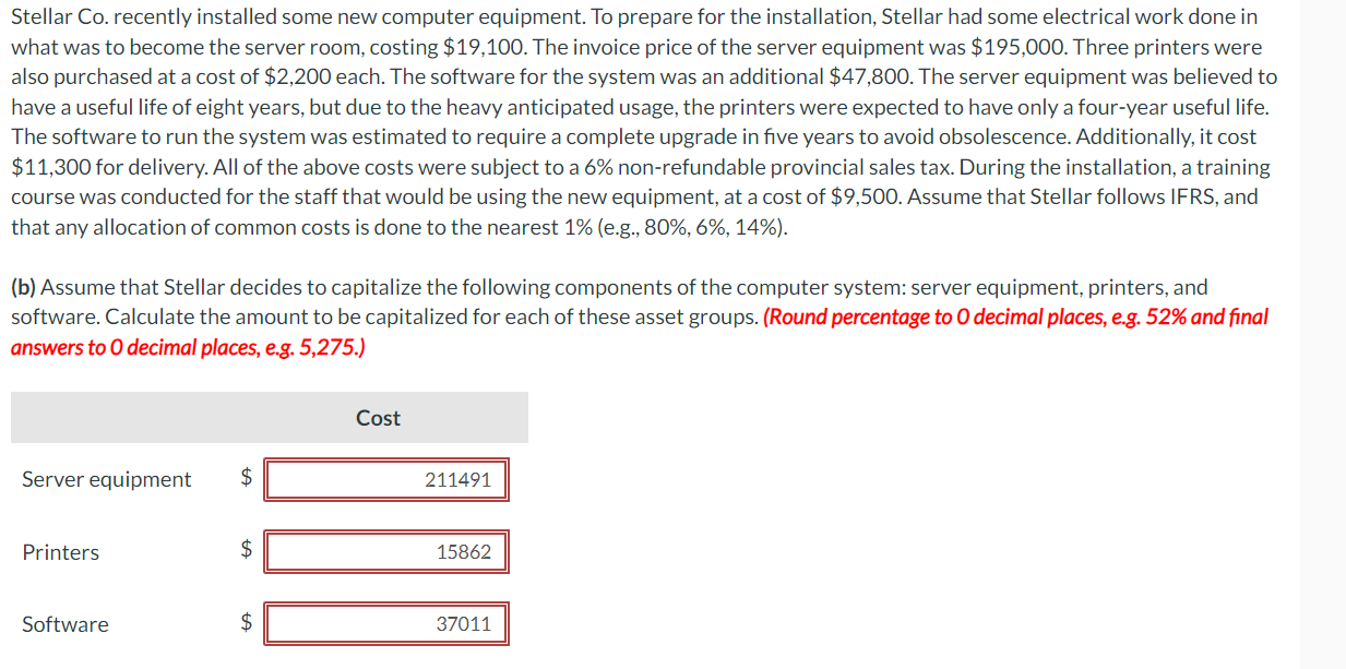 Solved Stellar Co. ﻿recently installed some new computer | Chegg.com