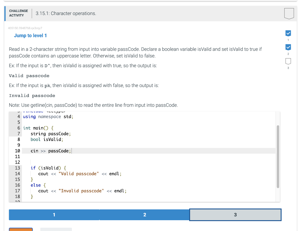 Solved 3.15.1 character operations so confused on how to | Chegg.com Solved 3.15.1 character operations so confused on how to | Chegg.com