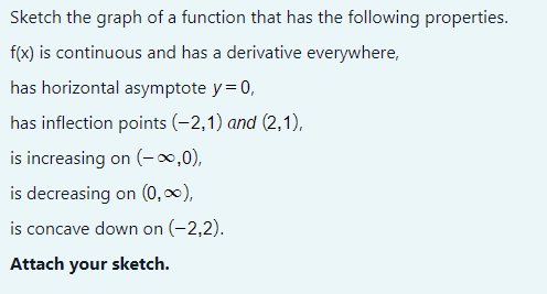 Solved Sketch the graph of a function that has the following | Chegg.com