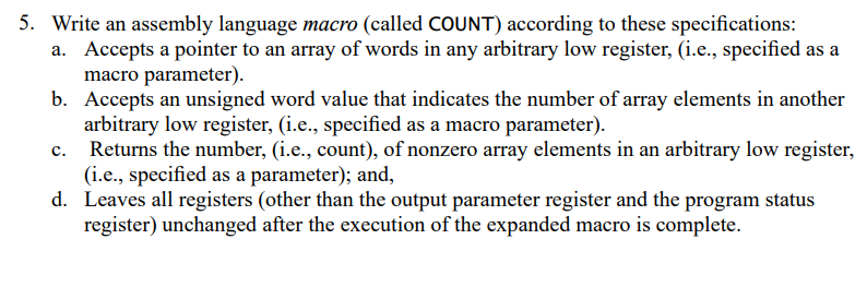 Solved Write An Assembly Language Macro Called Count 9871