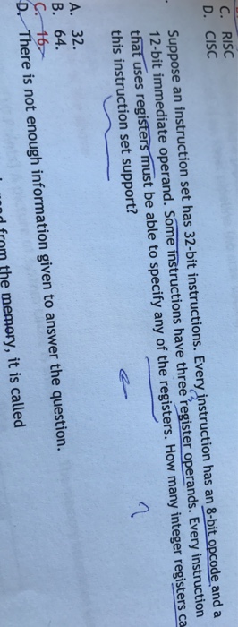 Solved Suppose an instruction set has 32-bit instructions. | Chegg.com