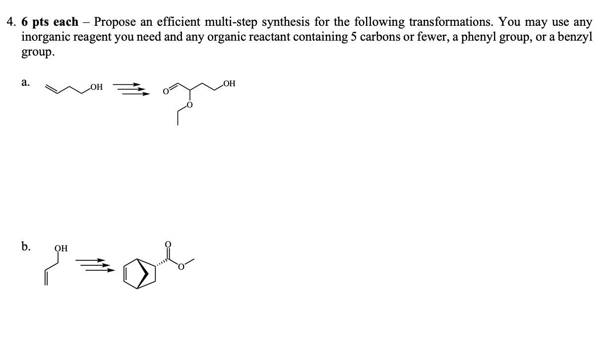Solved 4. 6 pts each - Propose an efficient multi-step | Chegg.com