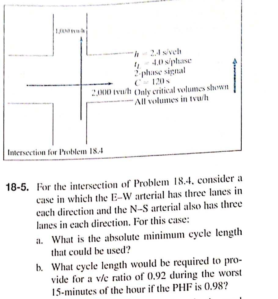 Solved 18-5. For the intersection of Problem 18.4. consider | Chegg.com