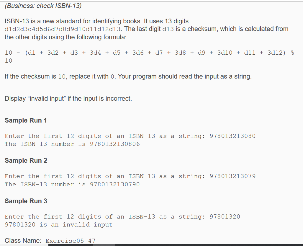 Solved Business Check ISBN 13 ISBN 13 Is A New Standard Chegg Solved Business Check ISBN 13 ISBN 13 Is A New Standard Chegg