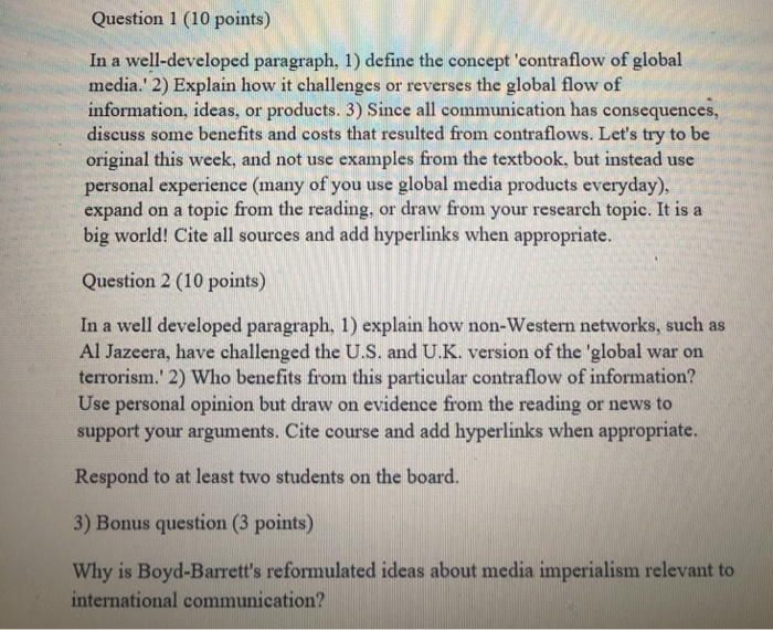 Solved Question 1 (10 points) In a well-developed paragraph, | Chegg.com
