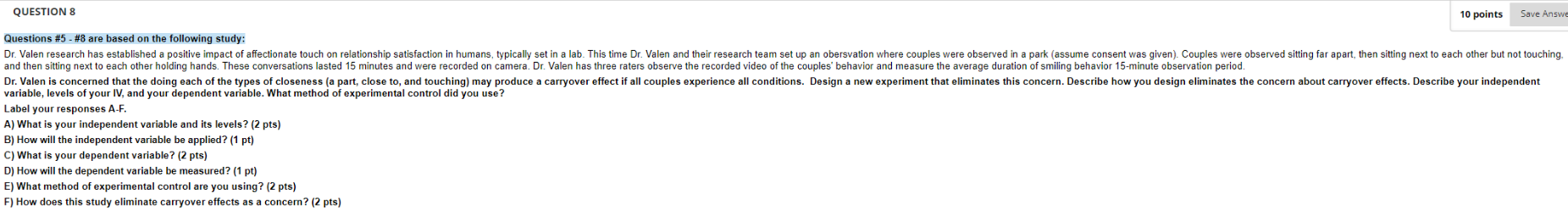 Solved Questions \#5 - \#8 are based on the following study: | Chegg.com