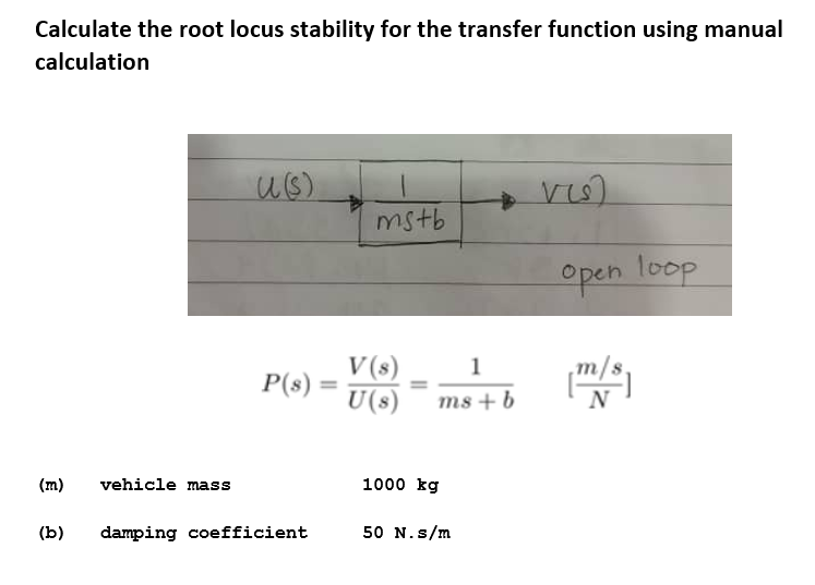 Solved Calculate the root locus stability for the | Chegg.com