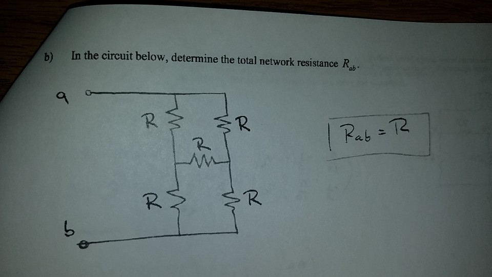 Solved b) In the circuit below, determine the total network | Chegg.com