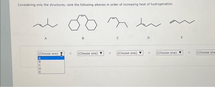 Solved Considering only the structures, rank the following | Chegg.com