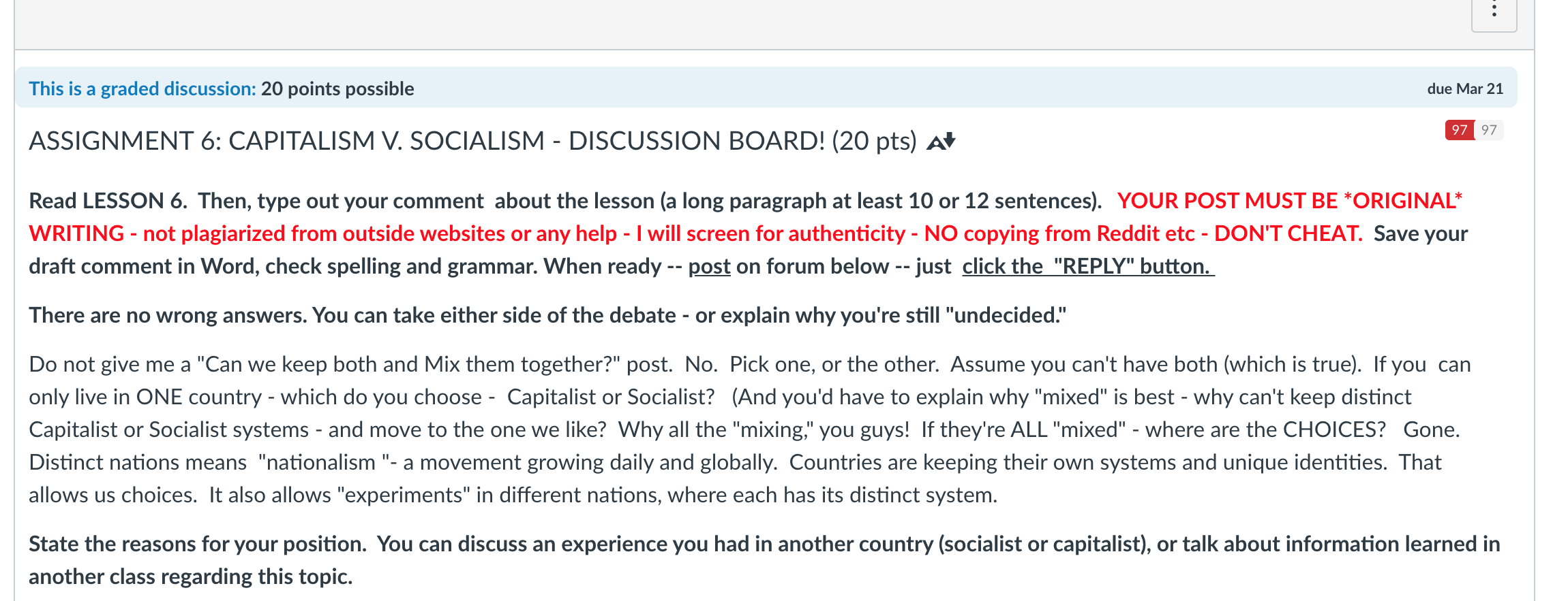 Solved This is a graded discussion: 20 points possible due | Chegg.com