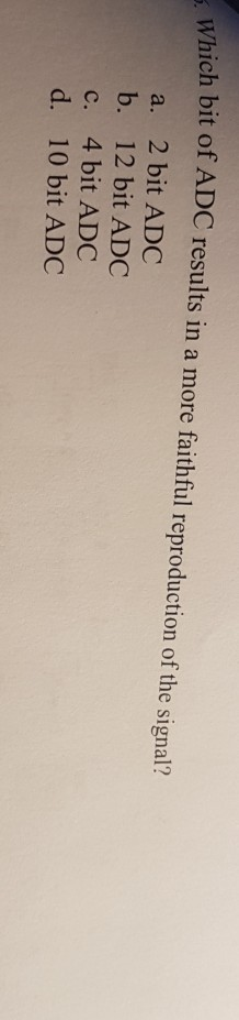 Solved Which bit of ADC results in a more faithful | Chegg.com