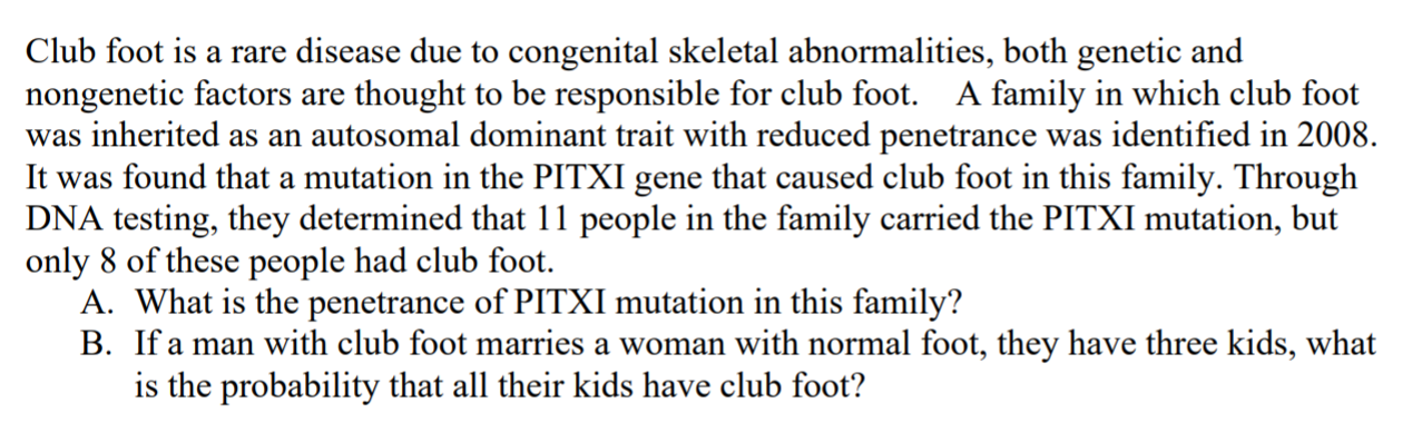 Club foot is a rare disease due to congenital | Chegg.com