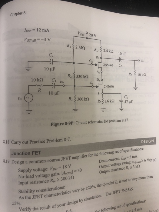 Solved Figure 8-8P: Common-gate MOSFET amplifier circuit | Chegg.com