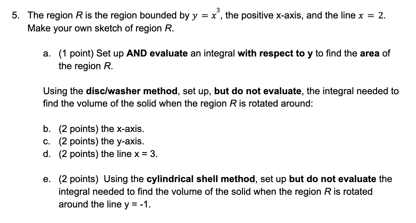 Solved The region R is the region bounded by y=x3, the | Chegg.com