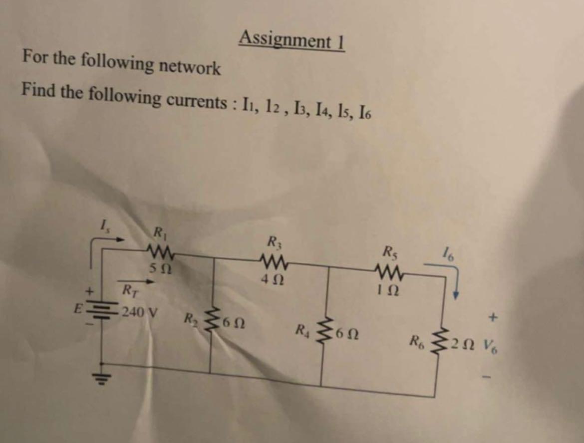 Solved Assignment 1 For the following network Find the | Chegg.com