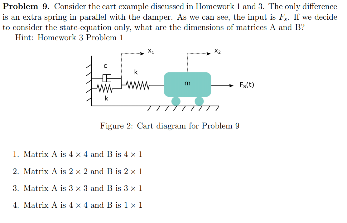Solved Problem 9. Consider the cart example discussed in | Chegg.com