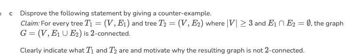 Solved c Disprove the following statement by giving a | Chegg.com