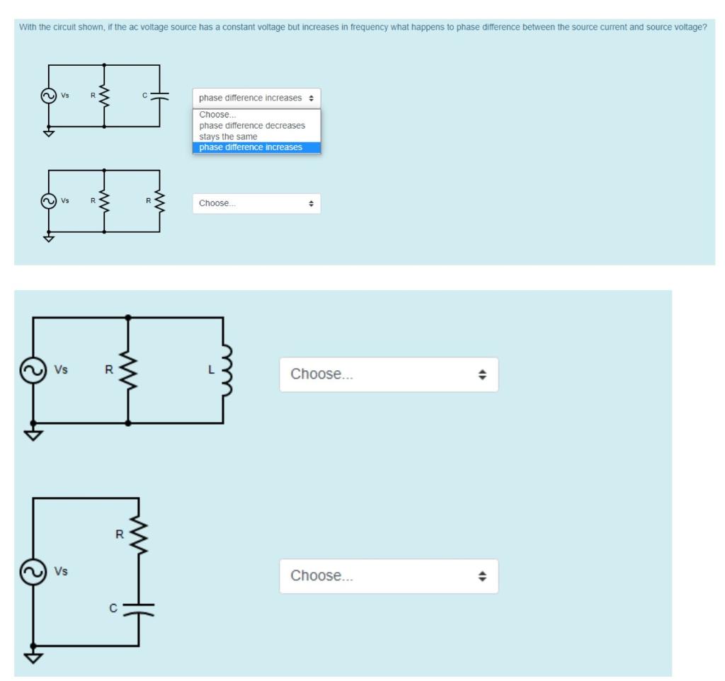 Solved With the circult shown, if the ac voltage source has | Chegg.com