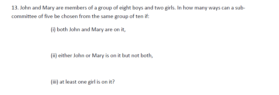Solved 13. John and Mary are members of a group of eight | Chegg.com