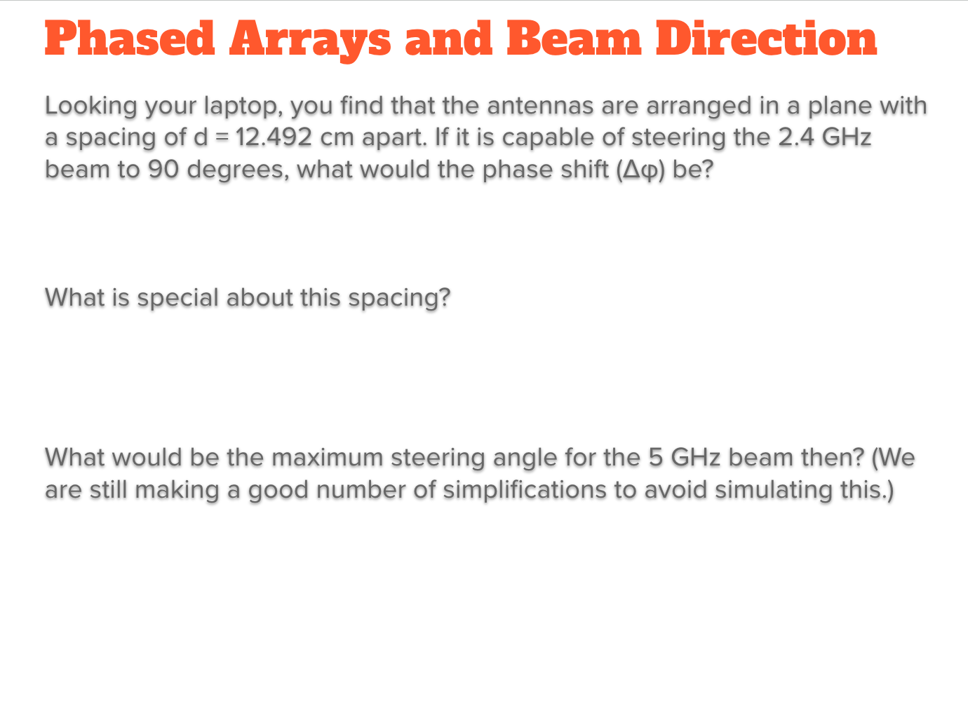 Solved Phased Arrays and Beam DirectionLooking your laptop, | Chegg.com