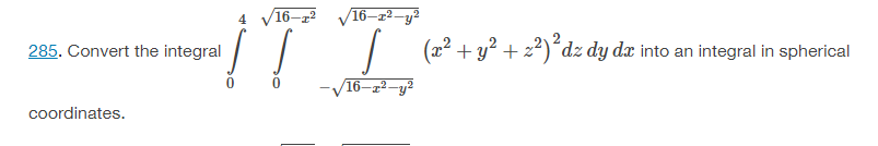 Solved 285. Convert the integral | Chegg.com