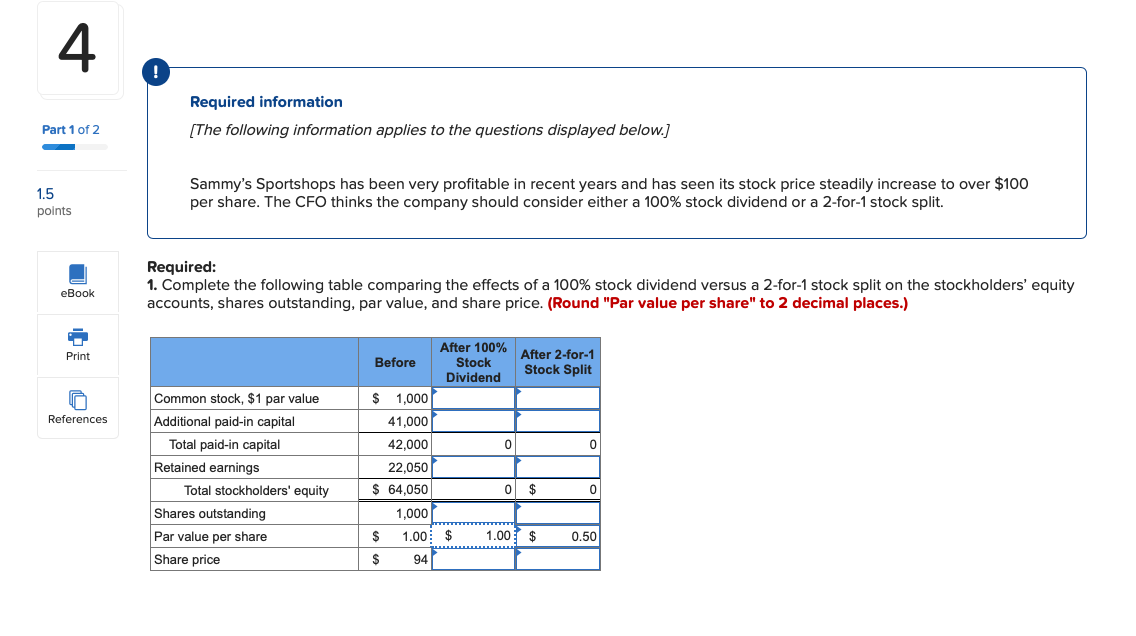 Solved 4 Required information Part 1 of 2 [The following | Chegg.com Solved 4 Required information Part 1 of 2 [The following | Chegg.com