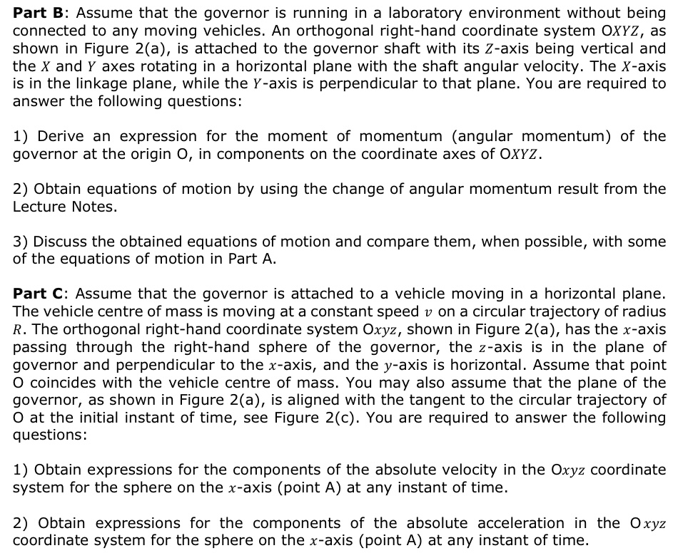 Solved (a) (b) Figure 2: (a) Watt Governor model; (b) two | Chegg.com