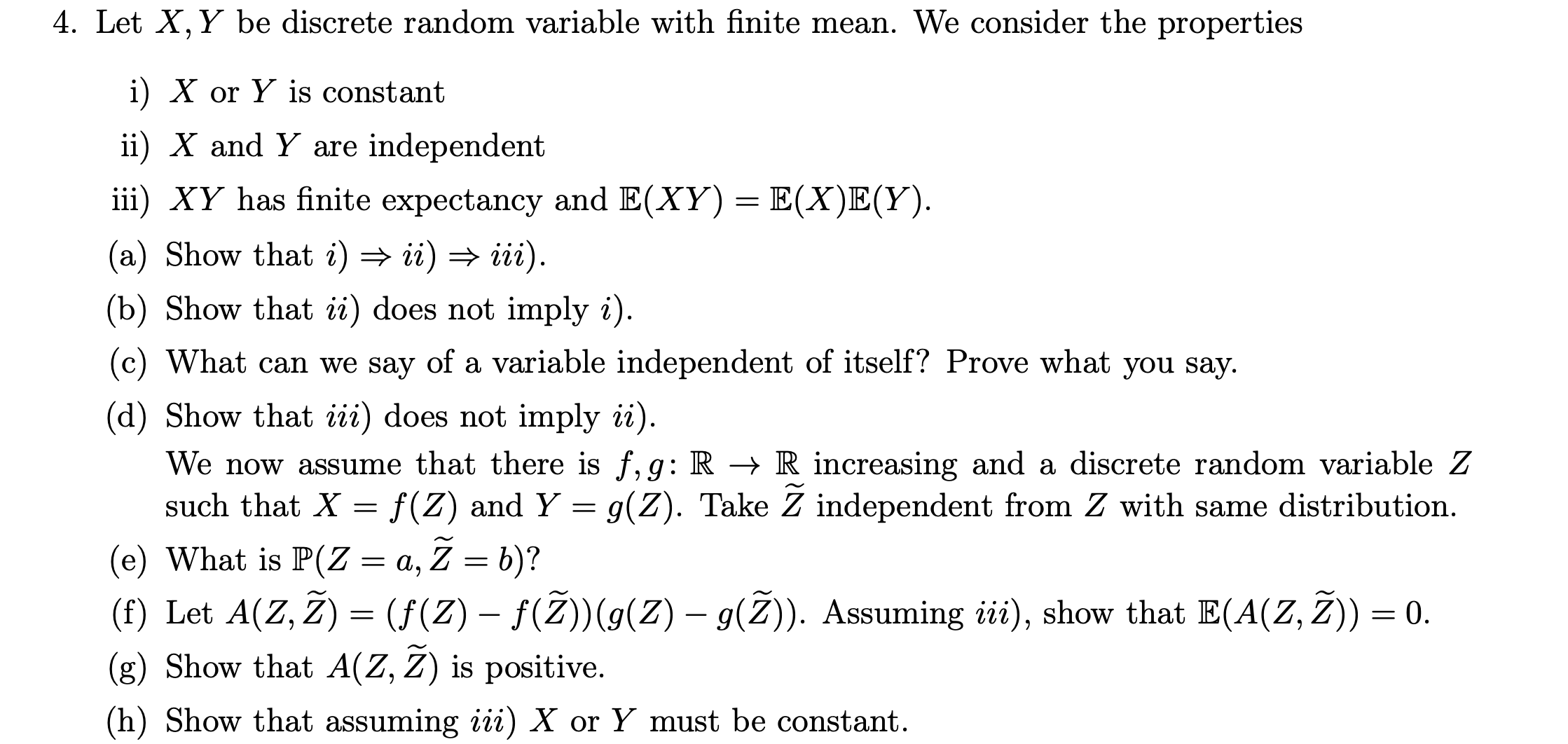 Solved 4. Let X,Y be discrete random variable with finite | Chegg.com