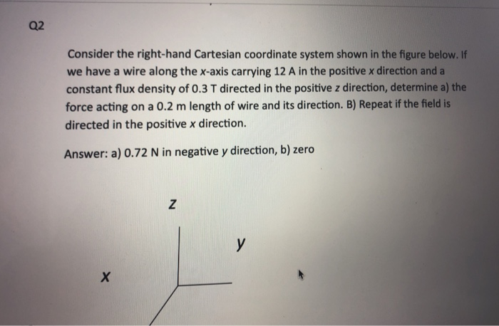 Solved Q2 Consider the right-hand Cartesian coordinate | Chegg.com