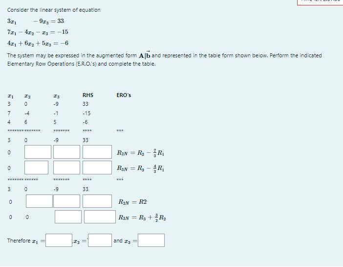 Solved 301 = Consider the linear system of equation - 933 = | Chegg.com