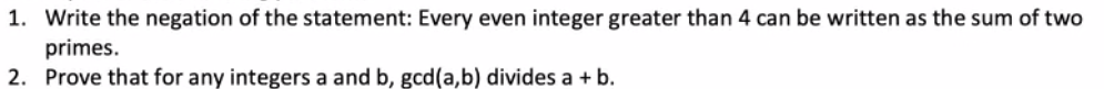 Solved 1. Write the negation of the statement: Every even | Chegg.com