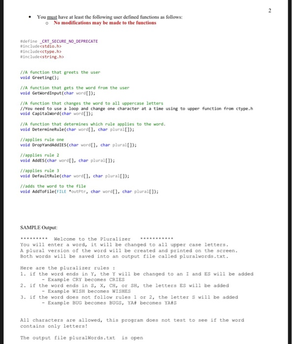 Solved Assignment/mrpose: User defined functions, arrays, | Chegg.com