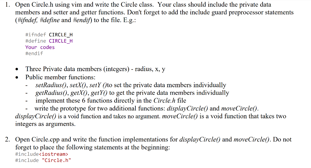 Solved #include #include "Circle.h" using | Chegg.com