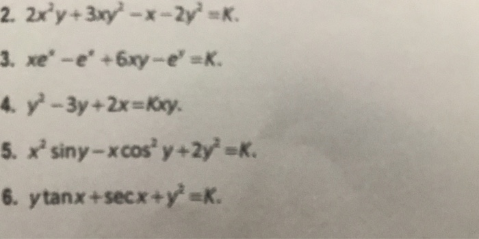 Solved 2. Solve the DE:xy+3y-1)dk+(2x +xy-4y)dy-0 3. Solve | Chegg.com