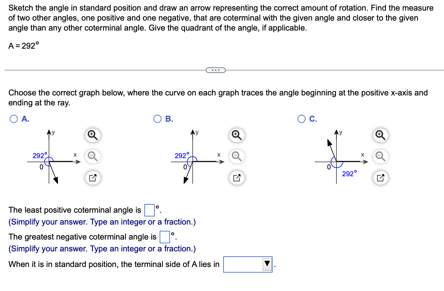 Solved Sketch the angle in standard position and draw an | Chegg.com
