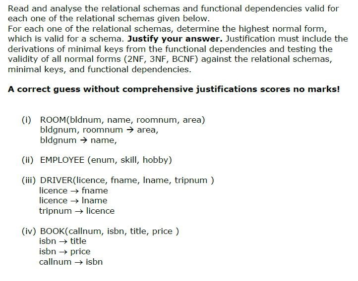 Solved Read and analyse the relational schemas and | Chegg.com