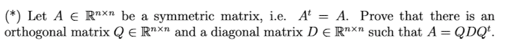 Solved (*) Let A E Rnxn be a symmetric matrix, i.e. A = A. | Chegg.com