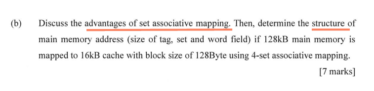 Solved (b) Discuss the advantages of set associative | Chegg.com