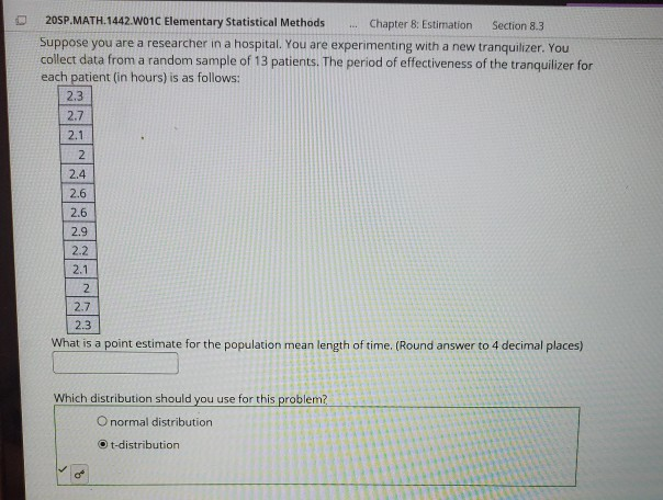 Solved 205P.MATH.1442 W010 Elementary Statistical Methods | Chegg.com
