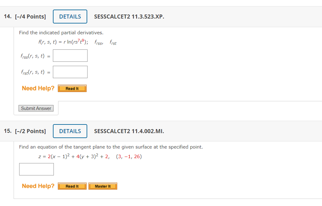 Solved Find the indicated partial derivatives. | Chegg.com