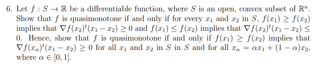 Solved 6. Let ƒ : S → R be a differentiable function, where | Chegg.com
