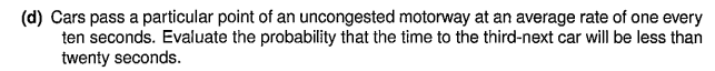 Solved (d) Cars pass a particular point of an uncongested | Chegg.com